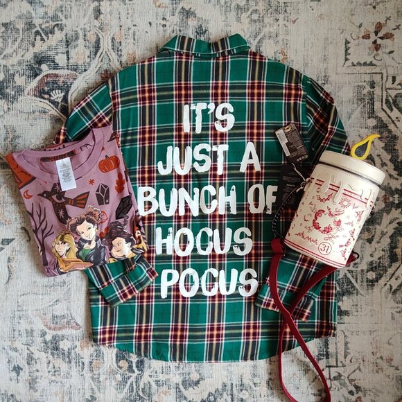Disney | Tops | 3 Item Hocus Pocus Set Incl Euc Ls Flannel 1 Nwt Ss ...